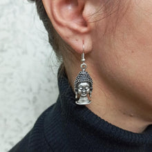 Laughing Buddha Earrings Handmade Sterling Silver Earrings